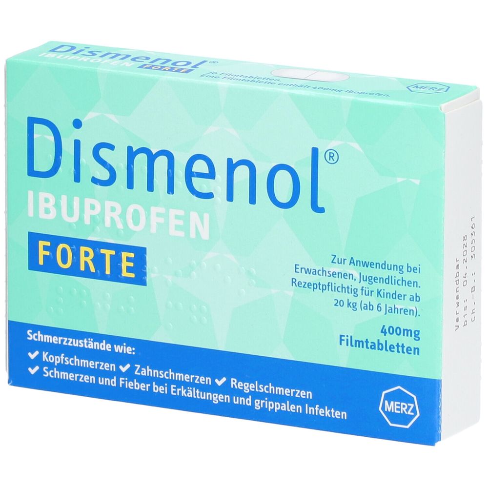 Dismenol-Ibuprofen 400 mg Forte Filmtabletten 20 St - shop-apotheke.at