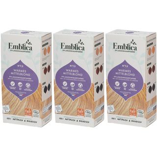 Emblica pffanzliche Haarfarbe Warmes Blond 7.3 3x100 g - Shop Apotheke