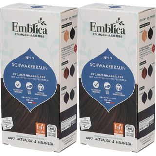 Emblica pflanzliche Haarfarbe 1.0 Schwarzbraun 2x100 g - Shop Apotheke