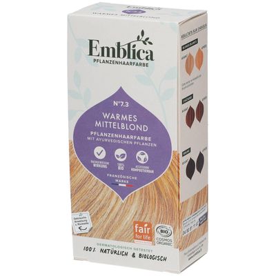 Emblica pffanzliche Haarfarbe Warmes Blond 7.3 4x100 g - Shop Apotheke