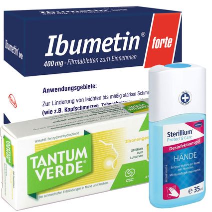 Ibumetin® forte 400 mg + Tantum Verde® + Sterilium® Set 1 St - Shop ...
