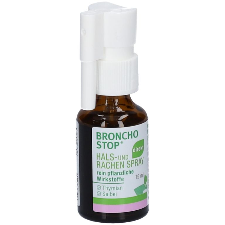 BRONCHOSTOP® Thymian Salbei Hals- und Rachenspray 15 ml - Shop Apotheke