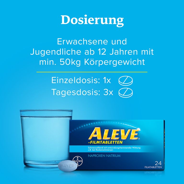 Aleve® Filmtabletten bei Körper- und Rückenschmerzen 24 St - Shop Apotheke