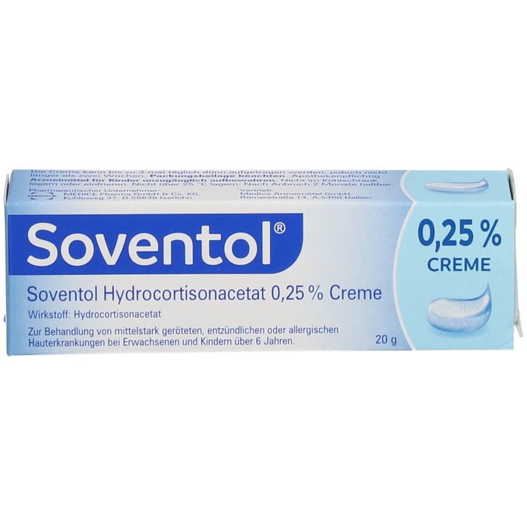 Soventol® HydroCortisonacetat 0,25 % 20 g - Shop Apotheke