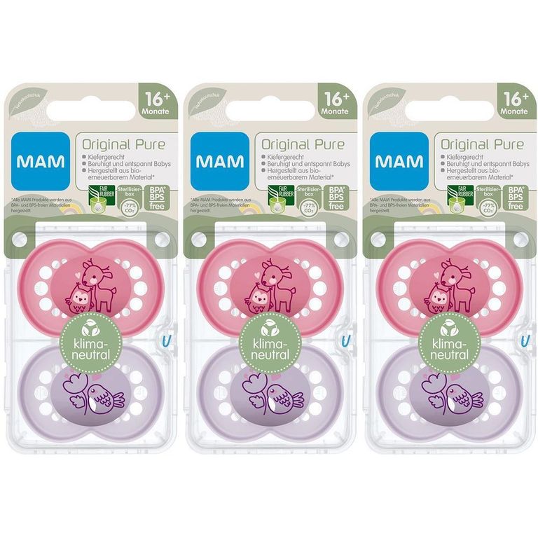 MAM Original Pure Silikonschnuller 16+ Monate (Farbe/Motiv nicht ...