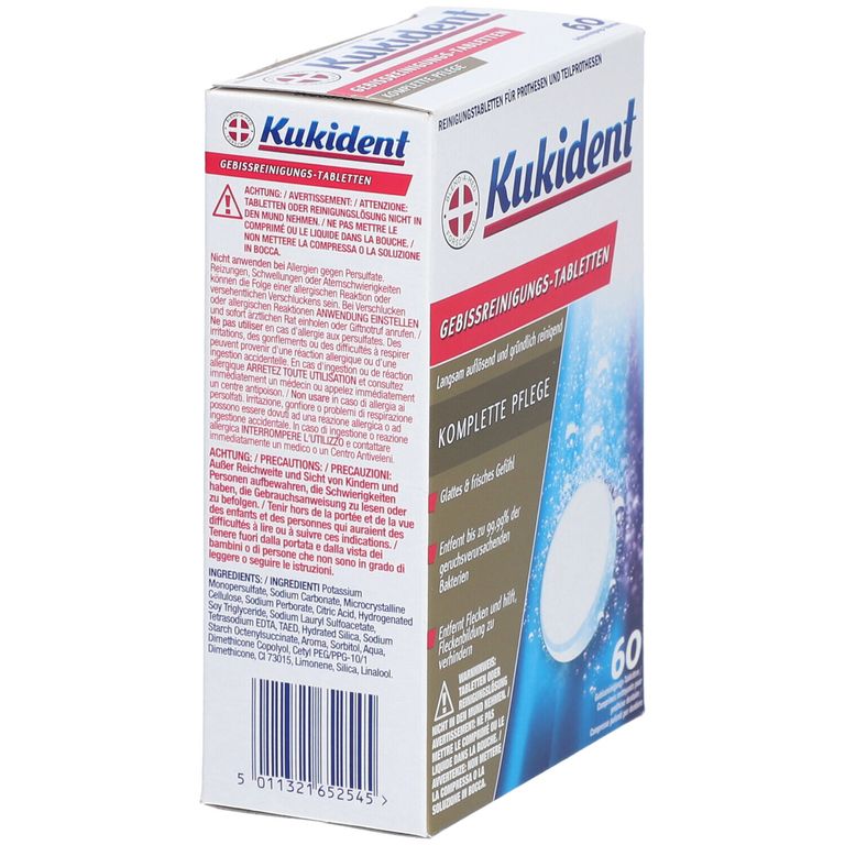 KUKIDENT Complete Reinigungstabletten für die Zahnprothese 60 St - Shop ...
