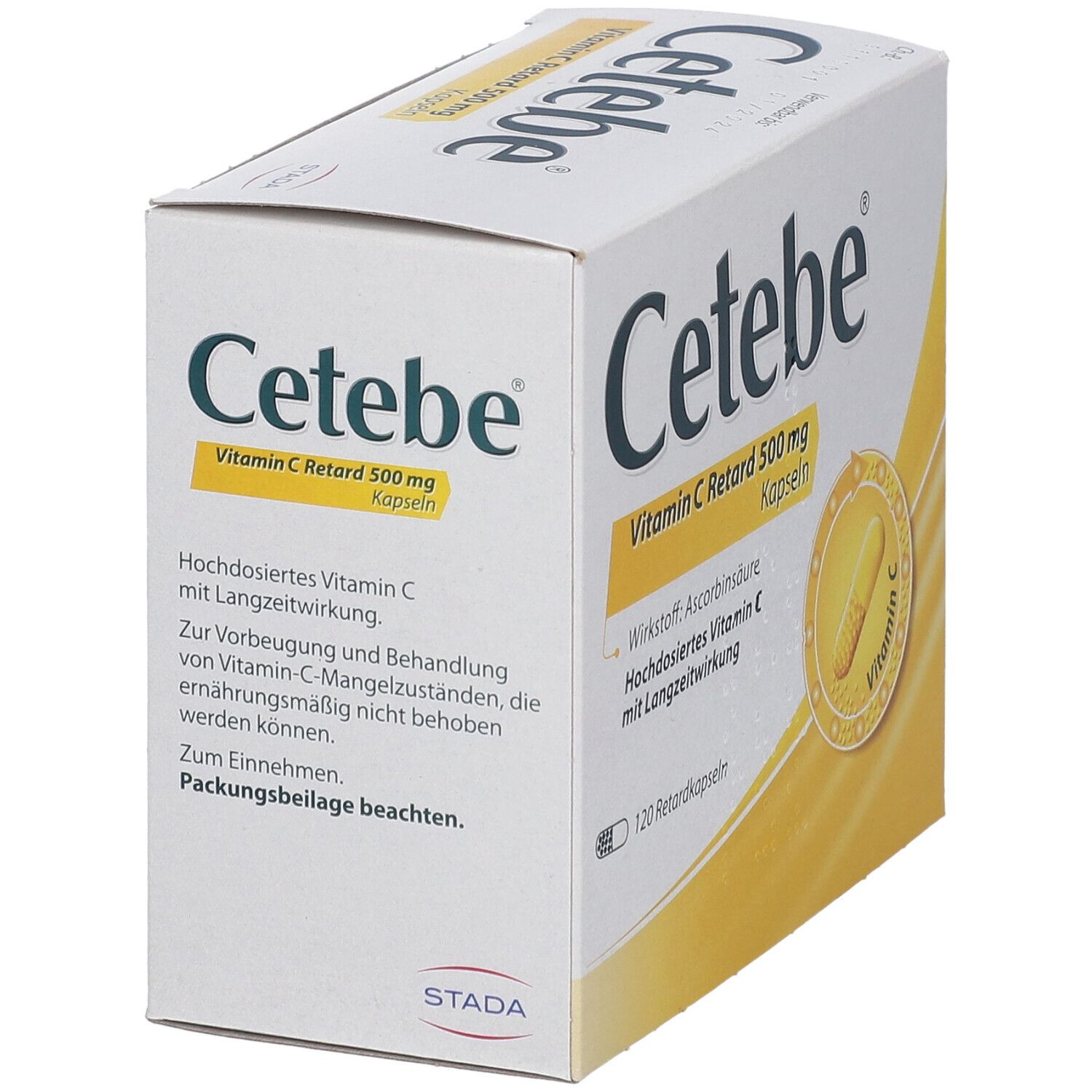 Cetebe® Vitamin C Retard 500 mg Retardkapseln, Langzeitwirkung, Vitamin ...