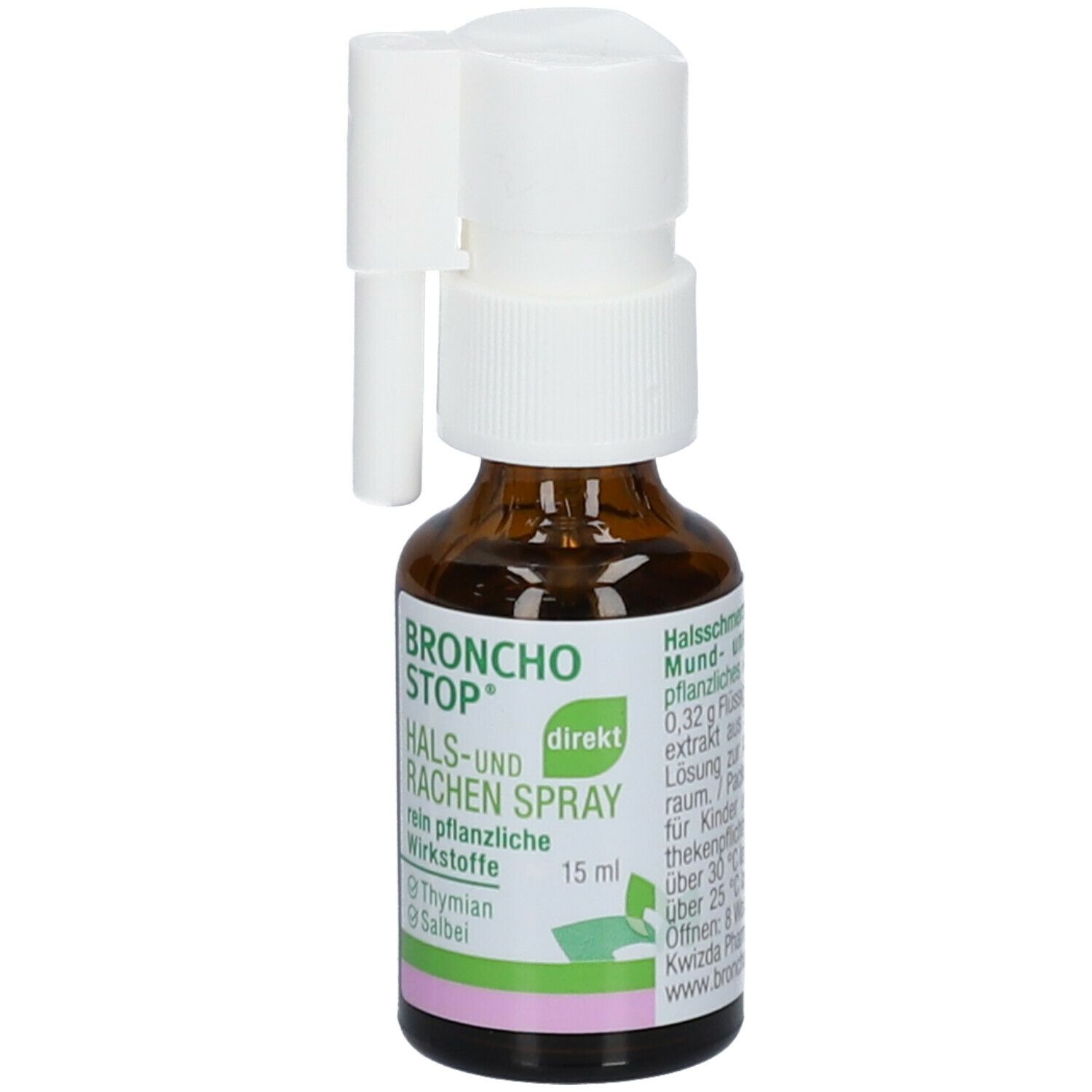BRONCHOSTOP® Thymian Salbei Hals- und Rachenspray 15 ml - Shop Apotheke