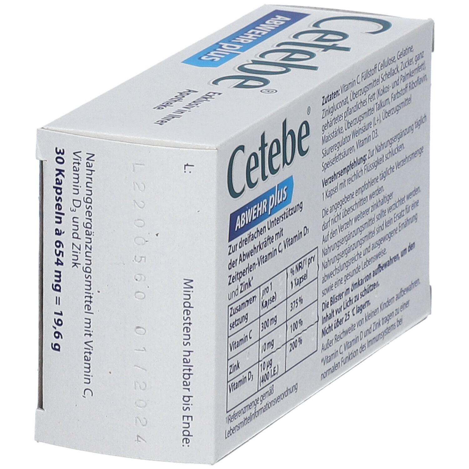 Cetebe® ABWEHR plus 3-fach Unterstützung der Abwehrkräfte, Vitamin C, D ...