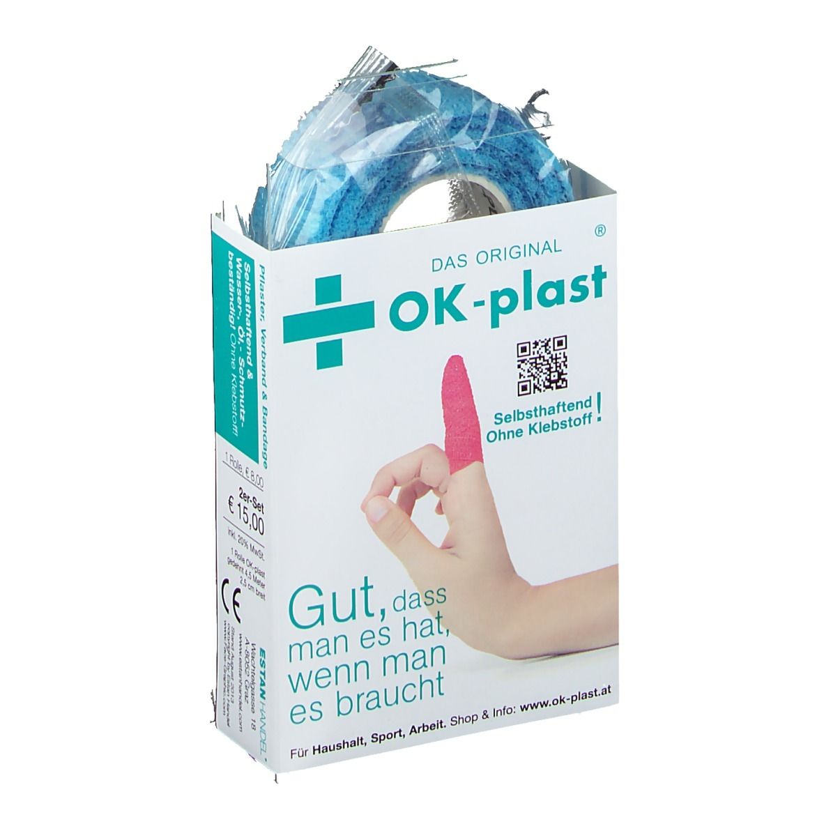 OK-Plast 4,5 m x 2,5 cm natur/blau 2 St - Shop Apotheke