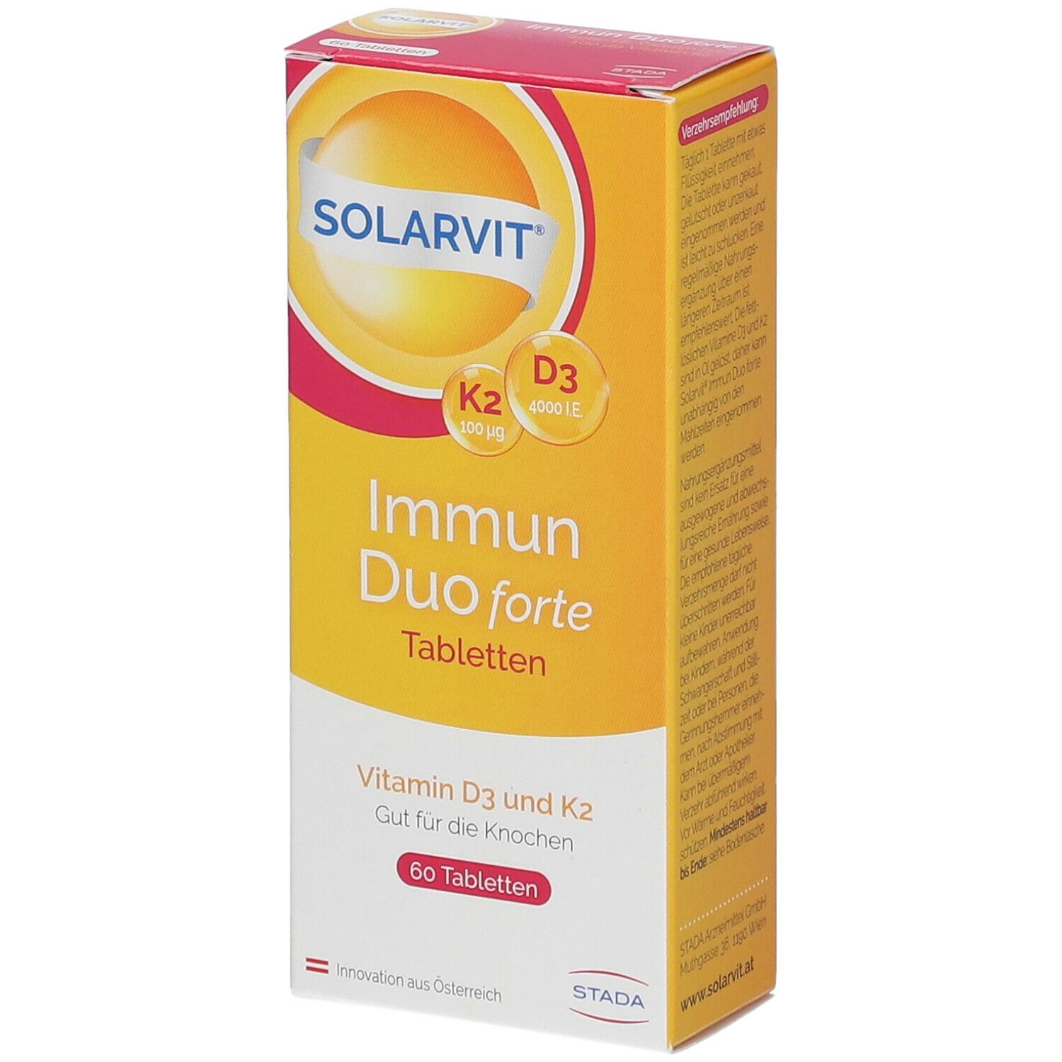 Solarvit® Immun Duo forte Vitamin D3 & K2 fürs Immunsystem, hochdosiert ...