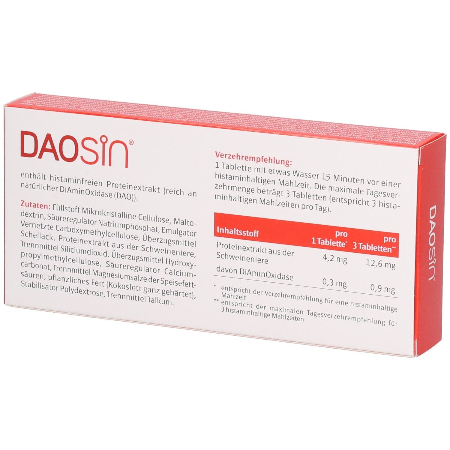 DAOSiN® Tabletten DAO unterstützt den Abbau von Histamin aus der ...