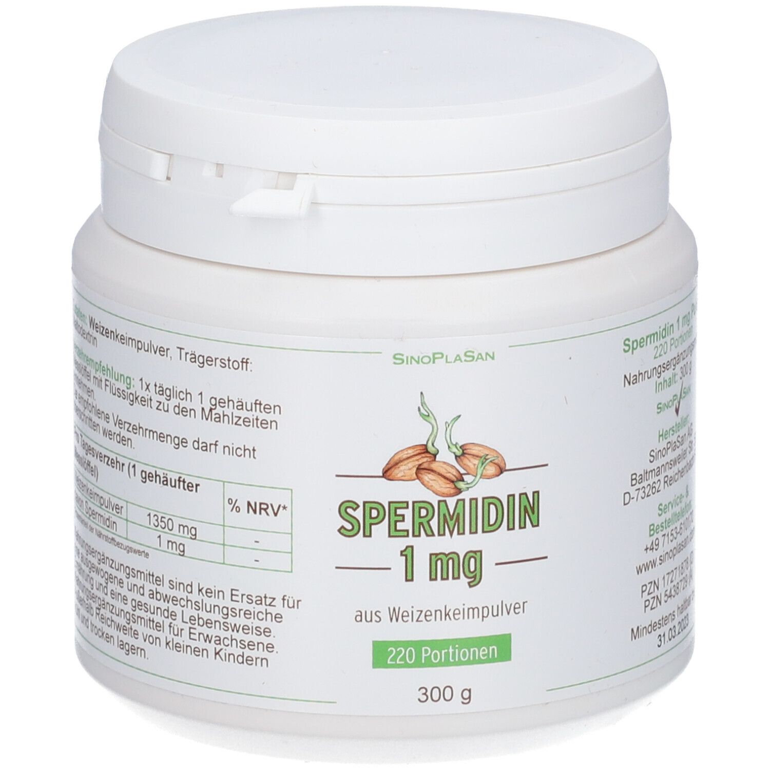 SinoPlaSan SPERMIDIN 1 mg 300 g - Shop Apotheke