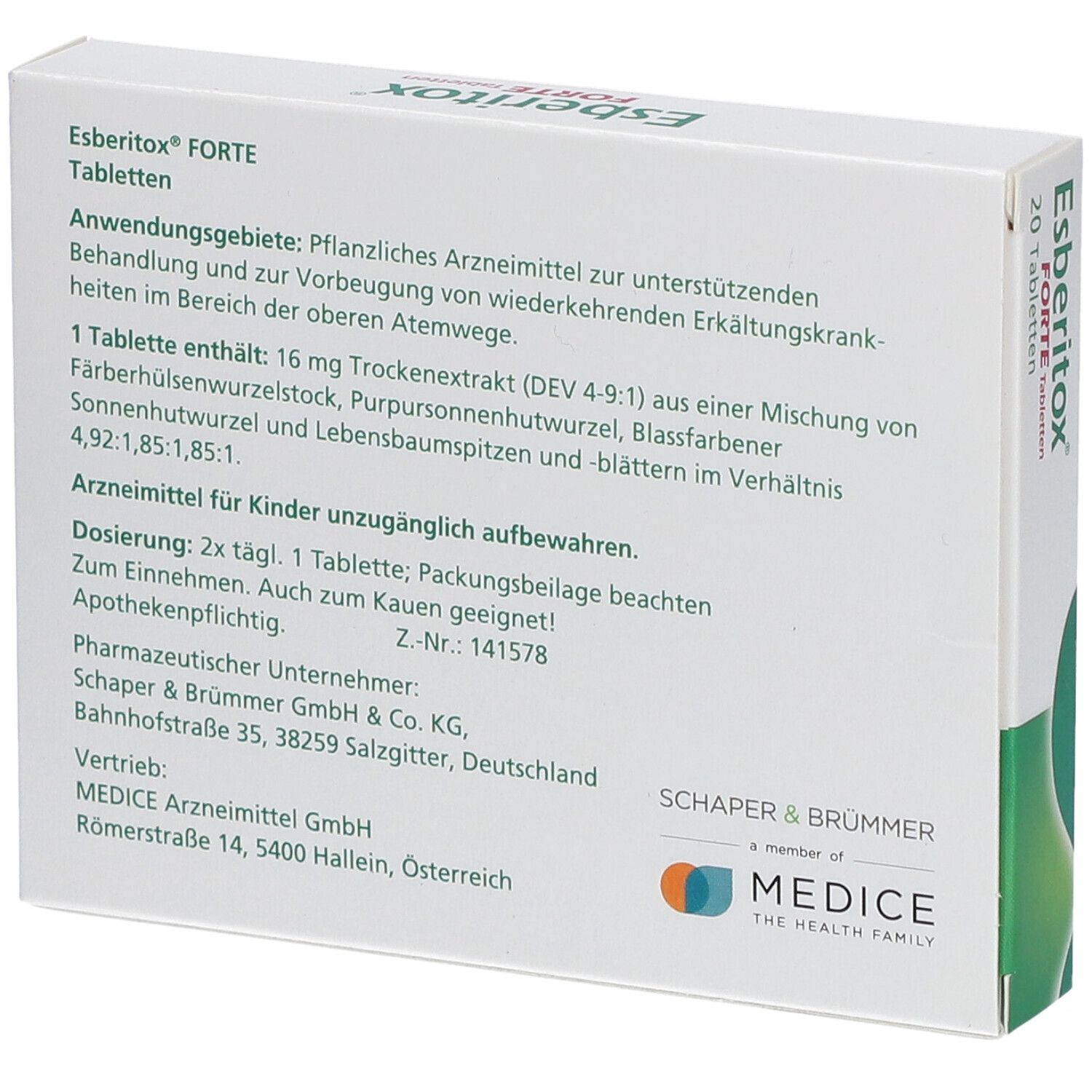 Esberitox® Forte 20 St - Shop Apotheke