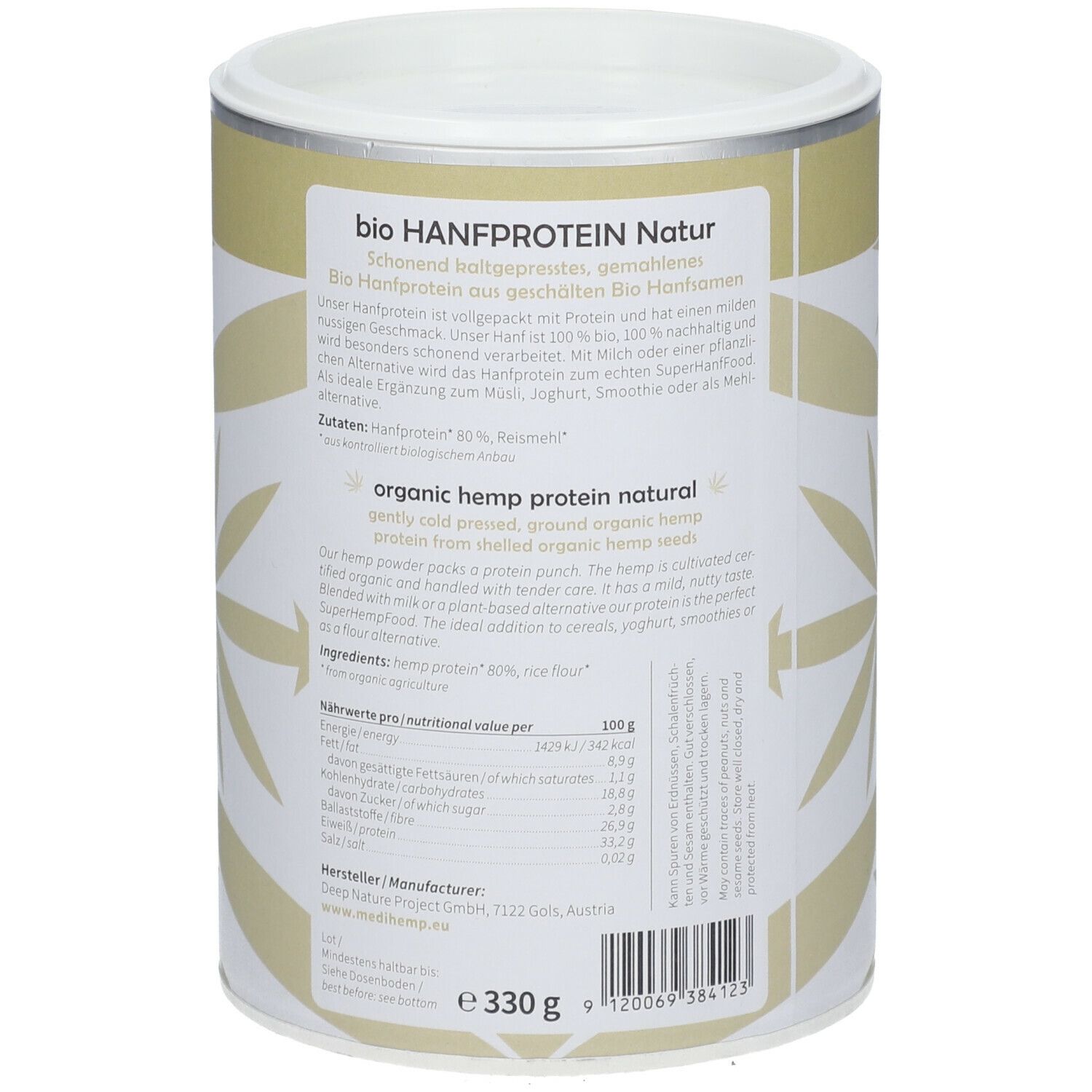 MEDI HEMP® bio HANF PROTEIN Natur 330 g - Shop Apotheke
