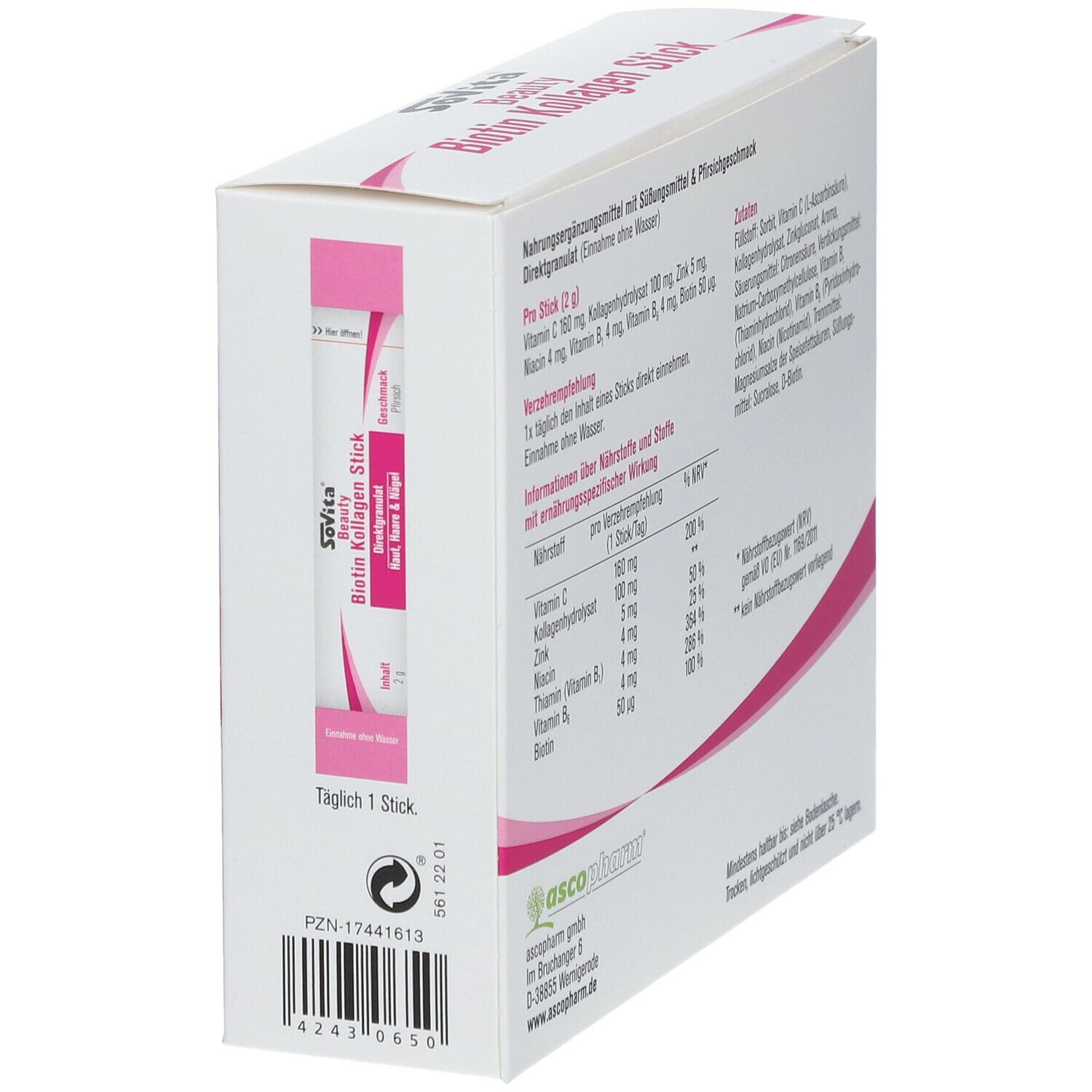 SoVita® Beaut Bio Kollagen Stick Haut, Haare & Nägel 30 St - Shop Apotheke
