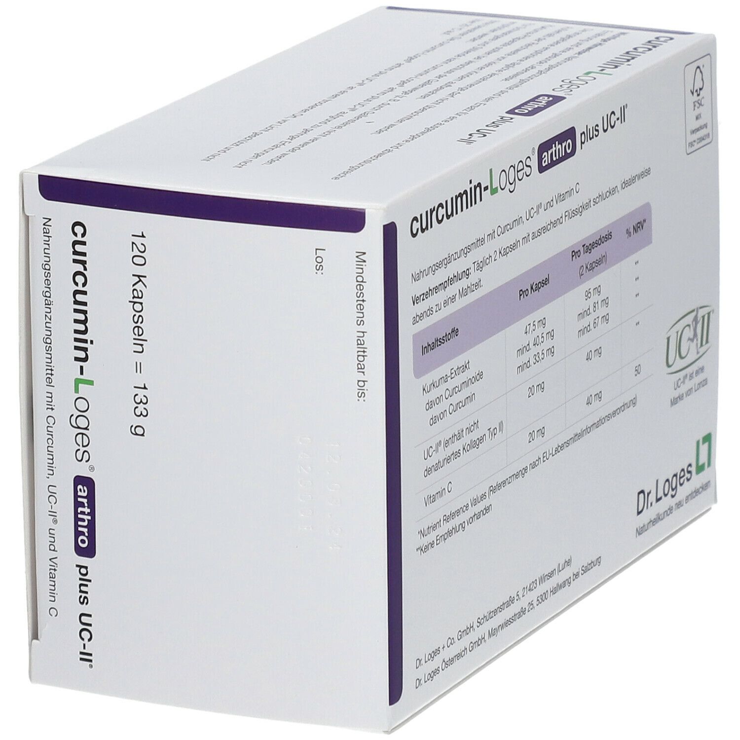 curcumin-Loges® arthro plus UC-II® 120 St - Shop Apotheke