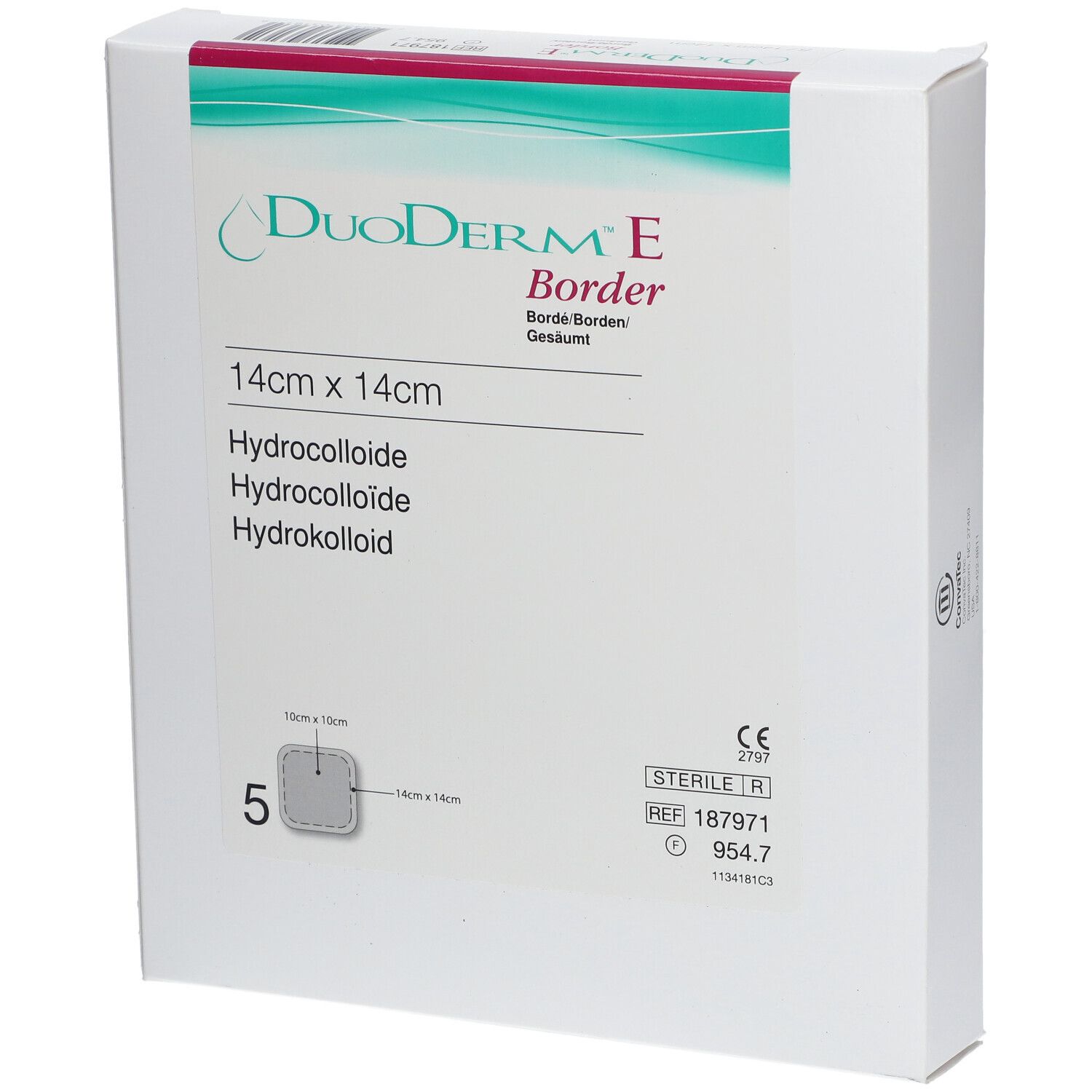 DuoDERM E Border Hydrokolloidverband 14 x 14 cm 5 St - Shop Apotheke