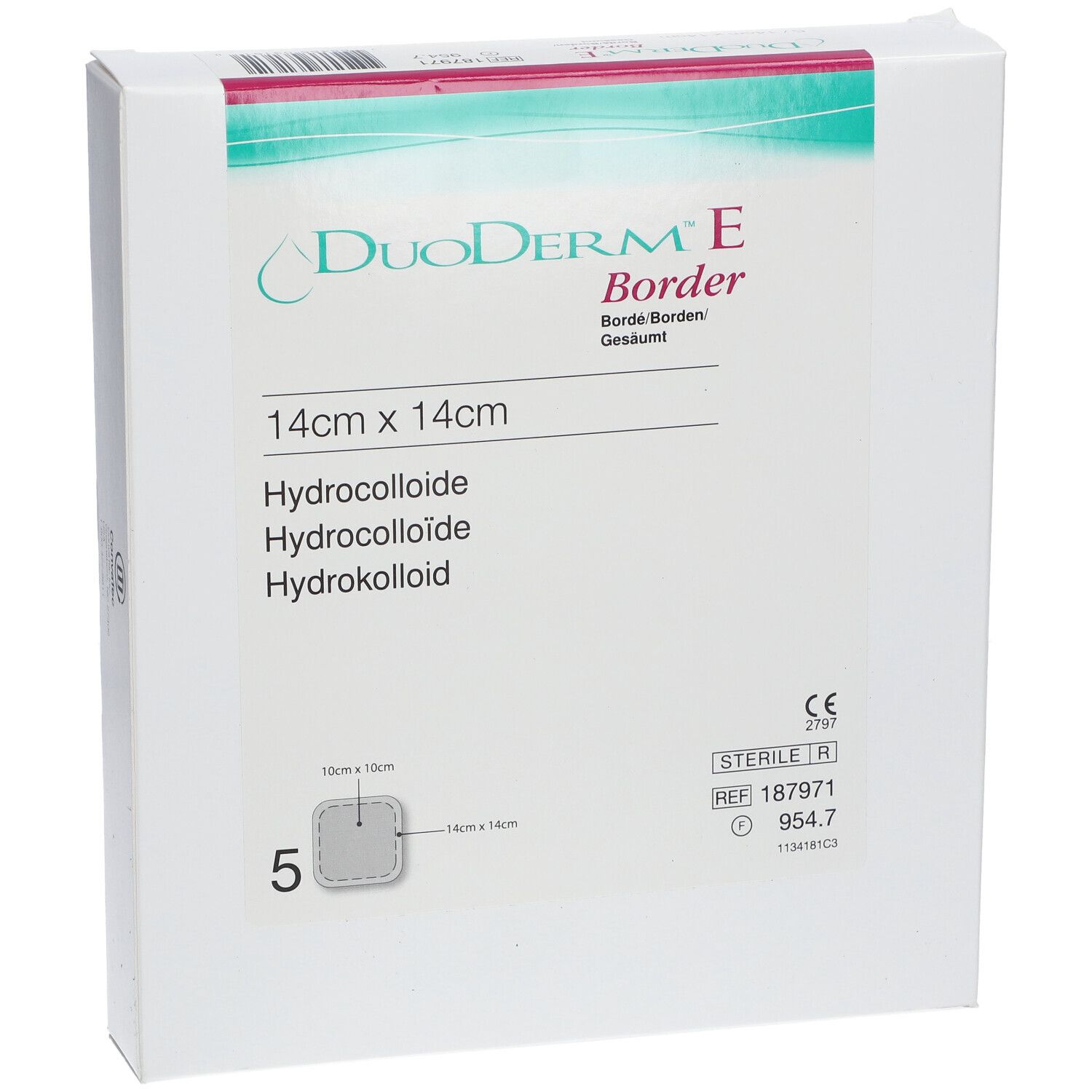 DuoDERM E Border Hydrokolloidverband 14 x 14 cm 5 St - Shop Apotheke