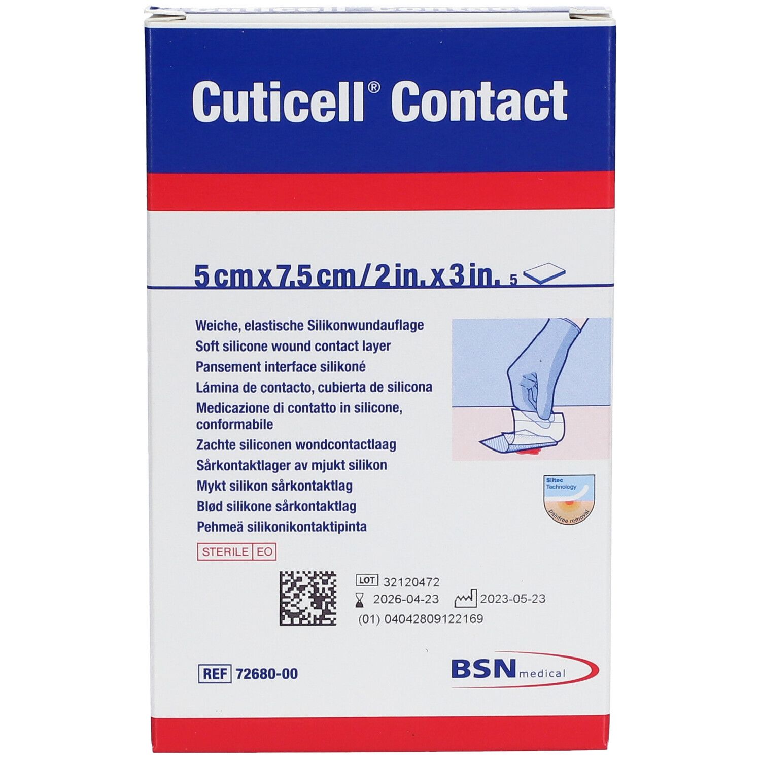 Cuticell® Contact Silikonauflage 5 cm x 7,5 m 5 St - Shop Apotheke