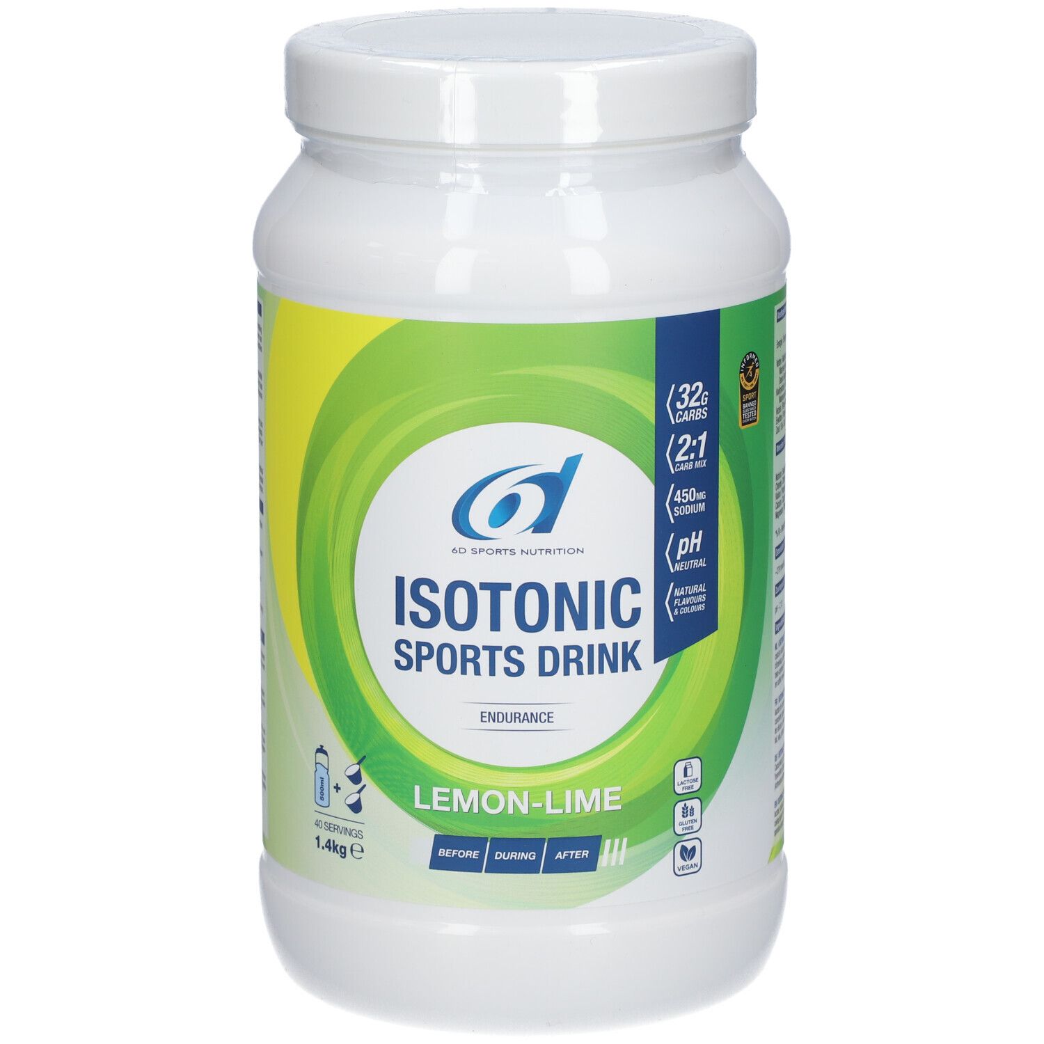 6D Sports Nutrition Isotonic Sports Drink Lemon-Lime 1,4 kg - Shop Apotheke