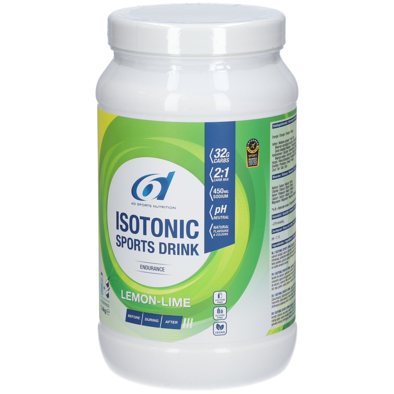 6D Sports Nutrition Isotonic Sports Drink Lemon-Lime 1,4 kg - Shop Apotheke