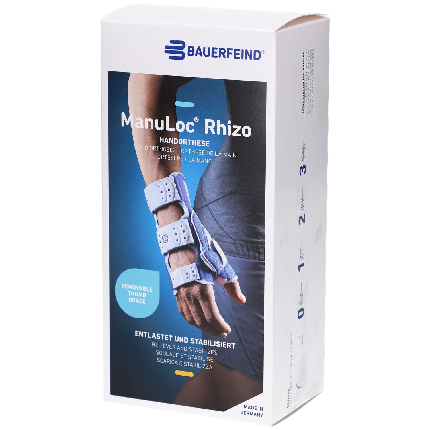 BAUERFEIND Manuloc Rhizo orhtèse Handgelenk Größe 2 Links Titanium 1 St ...