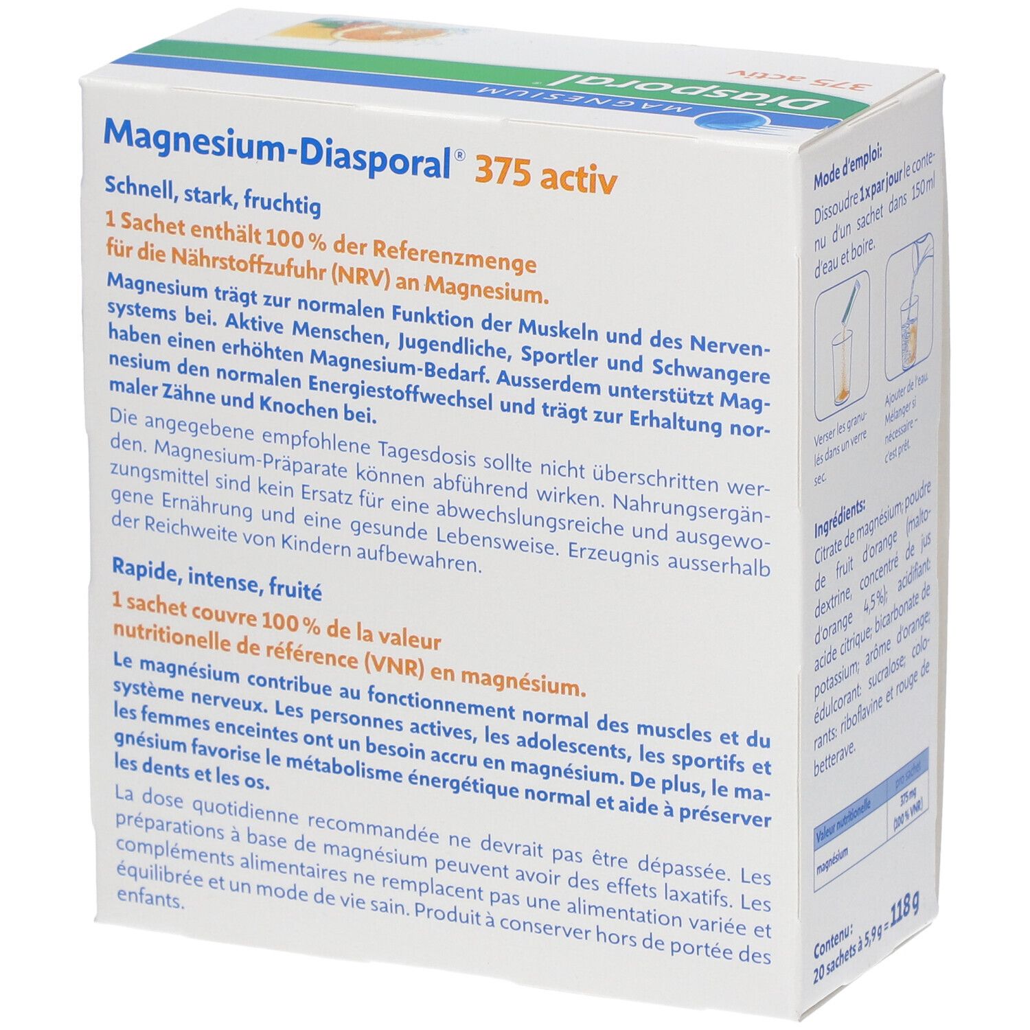 MAGNESIUM Diasporal® 375 Aktiv 20 St - Shop Apotheke