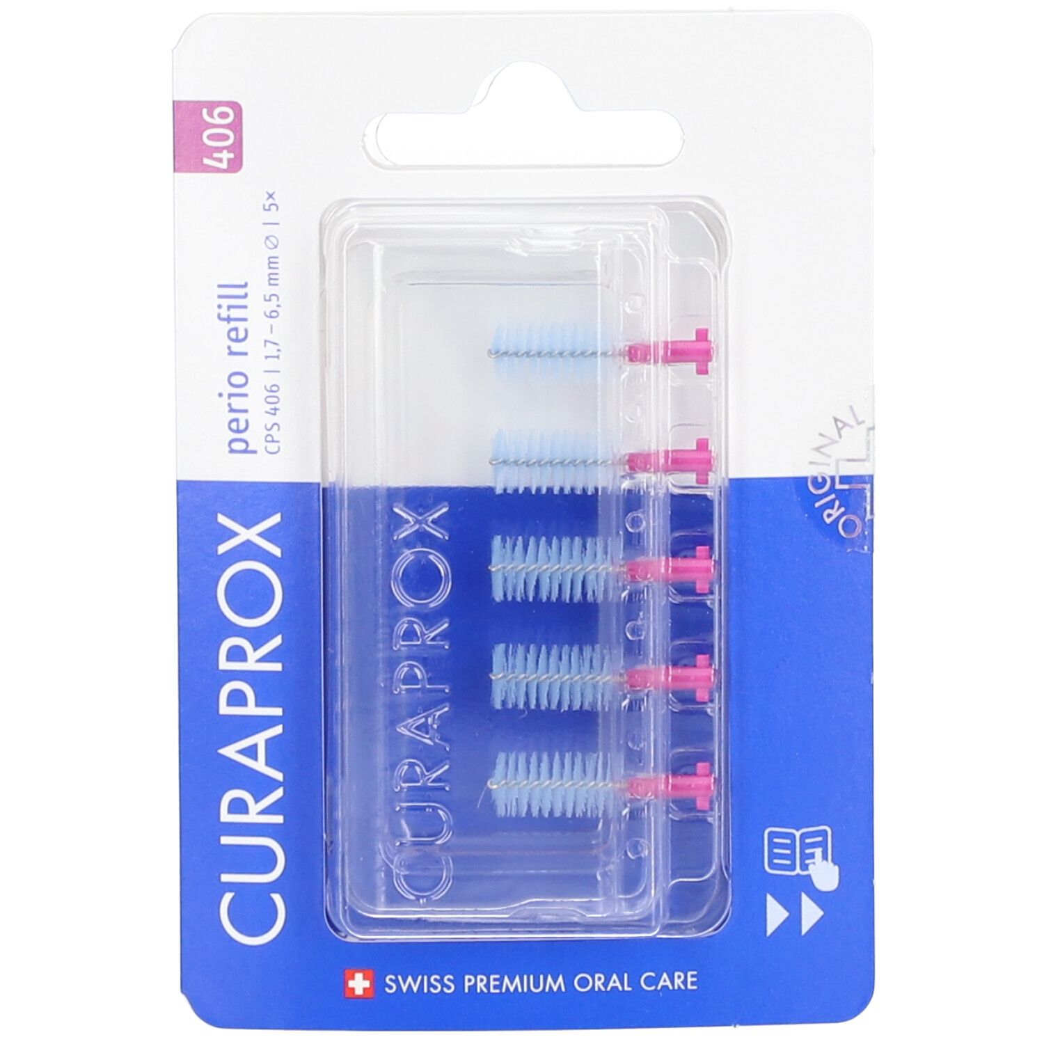 Curaprox Perio Interdentalbürste 406 Refill Fuchsia 5 St - Shop Apotheke