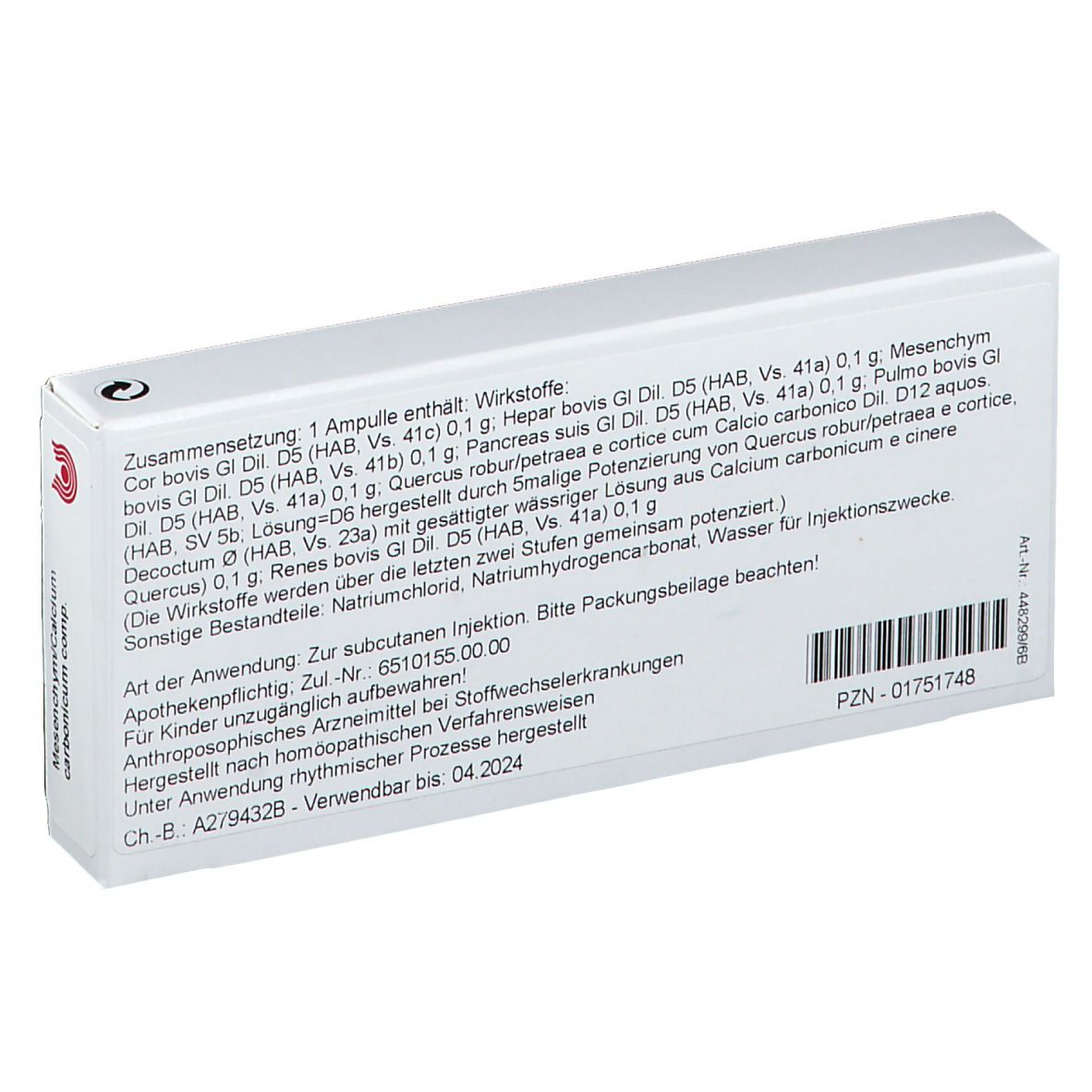 WALA® MESENCHYM/ Calcium Carb. Comp. Amp. 10x1 ml - Shop Apotheke