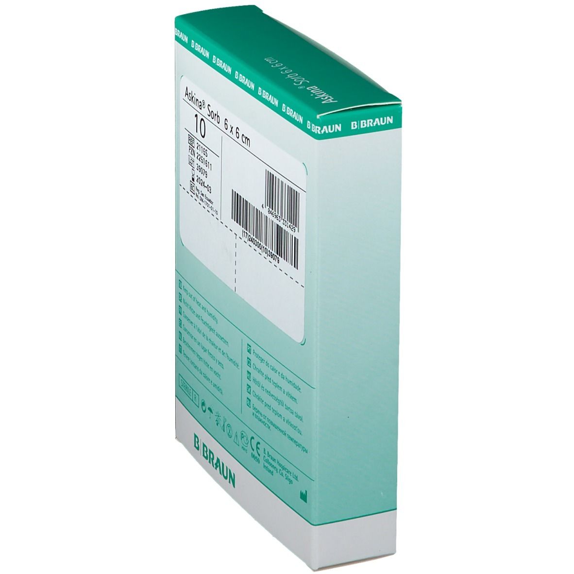 Askina® Sorb Wundauflage 6 x 6 cm steril 10 St - Shop Apotheke