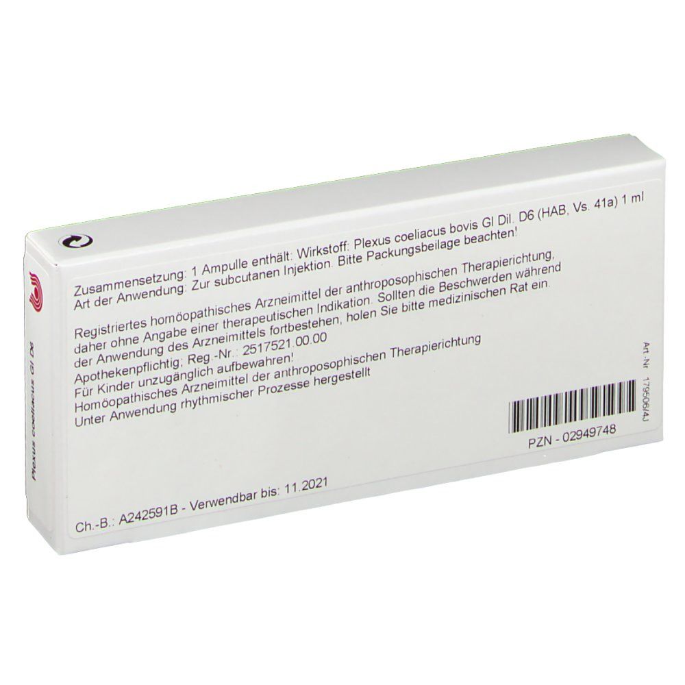 WALA® Plexus coeliacus Gl D 6 10x1 ml - Shop Apotheke