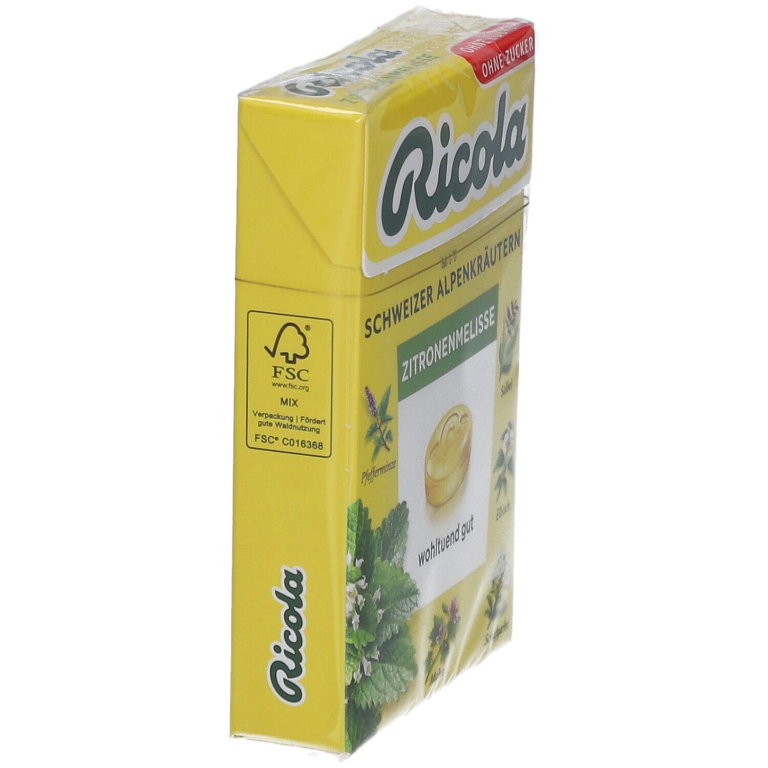 Ricola® Schweizer Kräuterbonbons Box Zitronenmelisse ohne Zucker 50 g ...