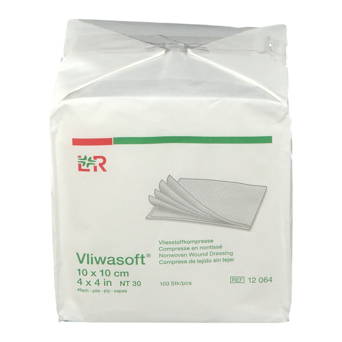 Vliwasoft® Vliesstoffkompresse 10 cm x 10 cm 4lagig unsteril 100 St ...