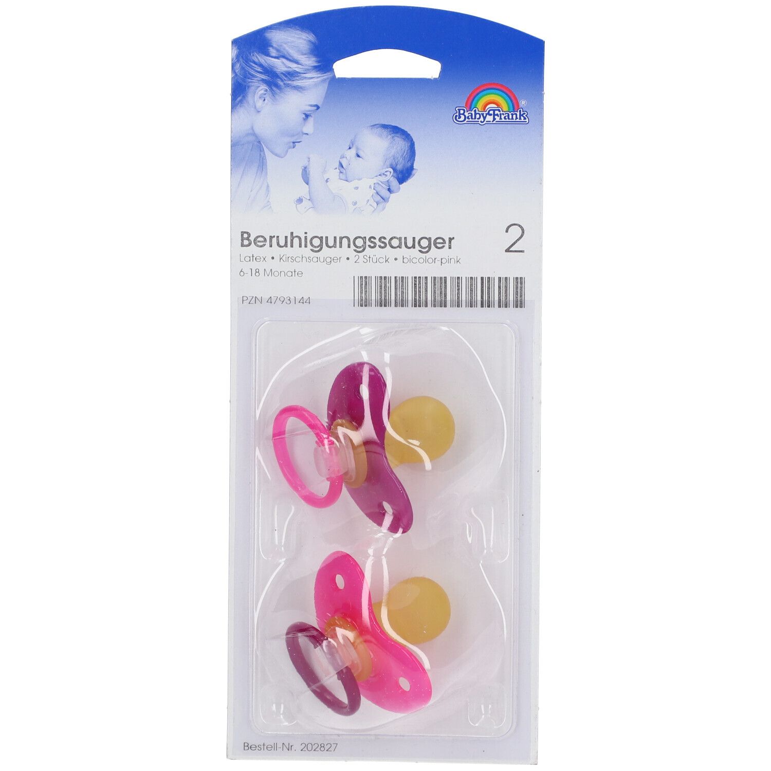 Baby-Frank® Beruhigungssauger in Kirschform Latex 6 - 18 Monate pink 2 ...