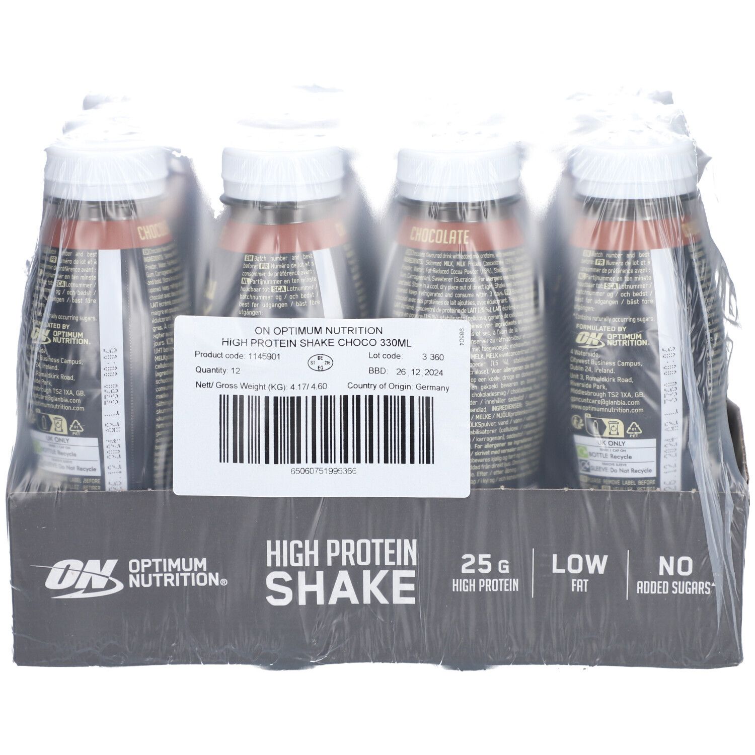Optimum Nutrition HIGH PROTEIN SHAKE Chocolate 12x330 ml - Shop Apotheke