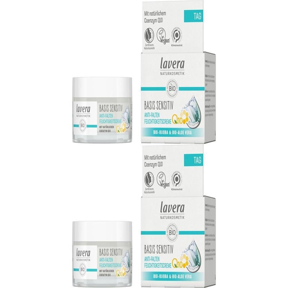 lavera BASIS SENSITIV ANTI-FALTEN FEUCHTIGKEITSCREME 2x50 ml - Shop ...