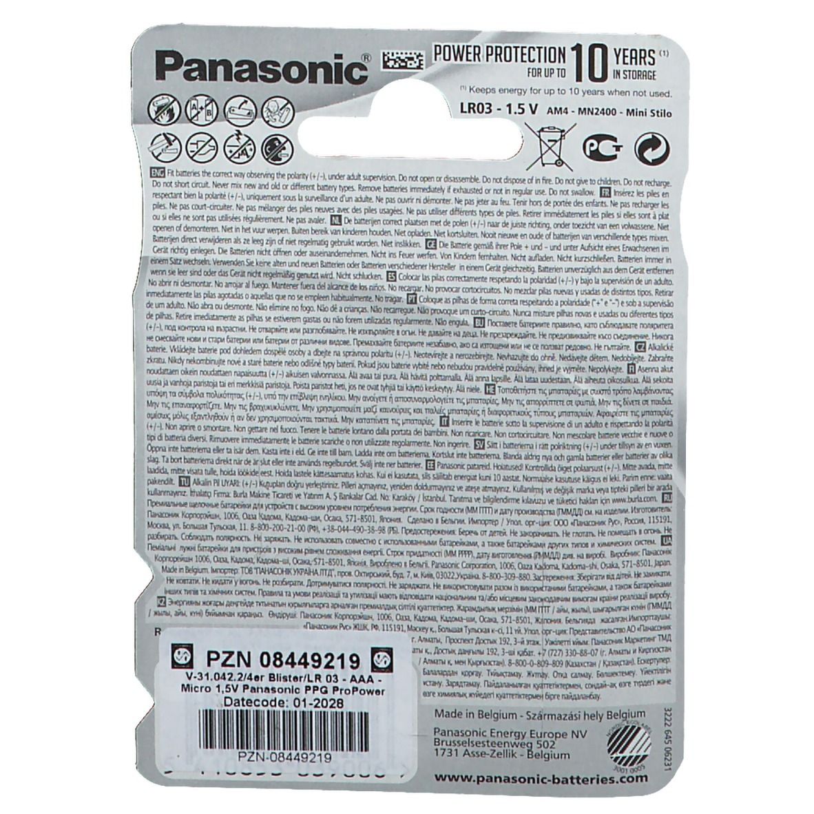 Panasonic Micro LR03 Alkali Batterien 4 St - Shop Apotheke