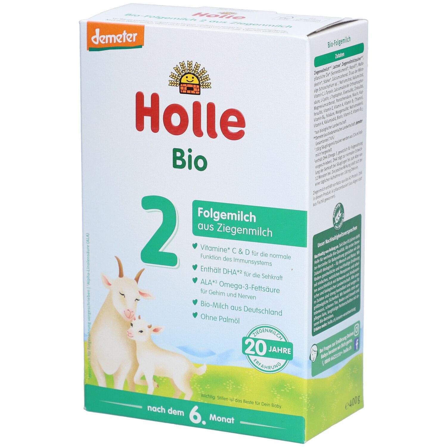 Holle Bio 2 Folgemilch auf Ziegenmilchbasis ab dem 7. Monat 400 g ...