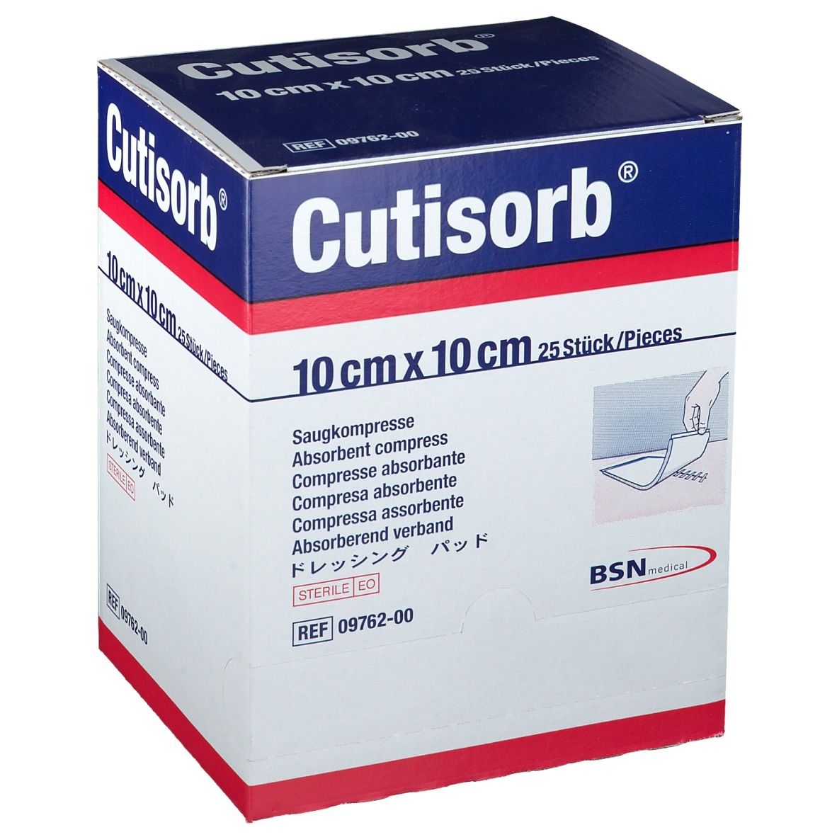 Cutisorb® Saugkompresse steril 10 cm x 10 cm 25 St - Shop Apotheke