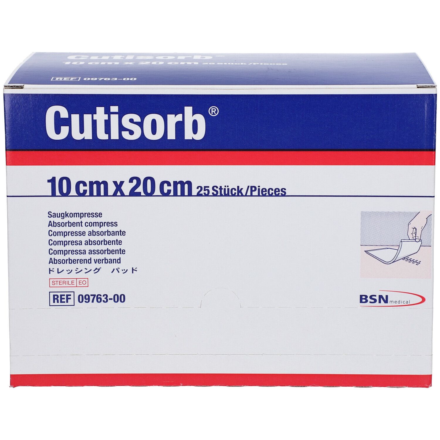 Cutisorb® Saugkompresse steril 10 cm x 20 cm 25 St - Shop Apotheke