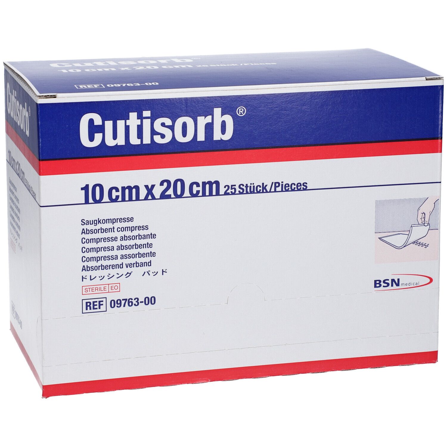Cutisorb® Saugkompresse steril 10 cm x 20 cm 25 St - Shop Apotheke