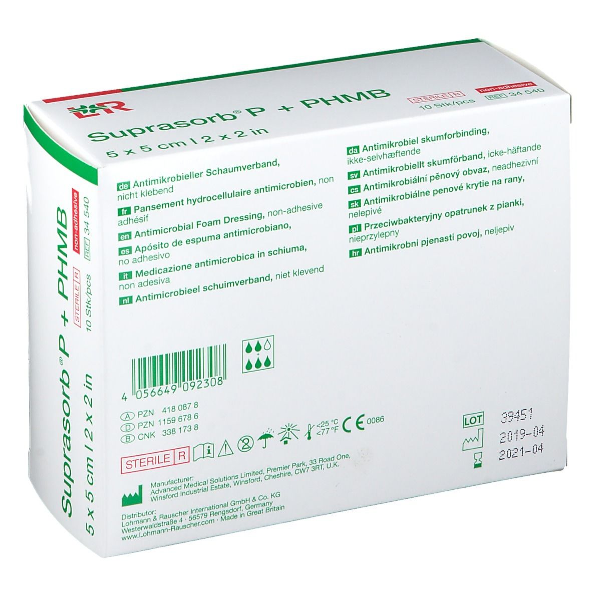 Suprasorb® P+PHMB Schaumverband 5x5 cm 10 St - Shop Apotheke