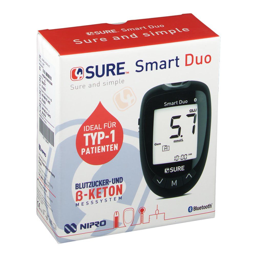 4SURE Smart Duo Blutzucker- und ß-Keton Messgerät mmol/L 1 St - Shop ...