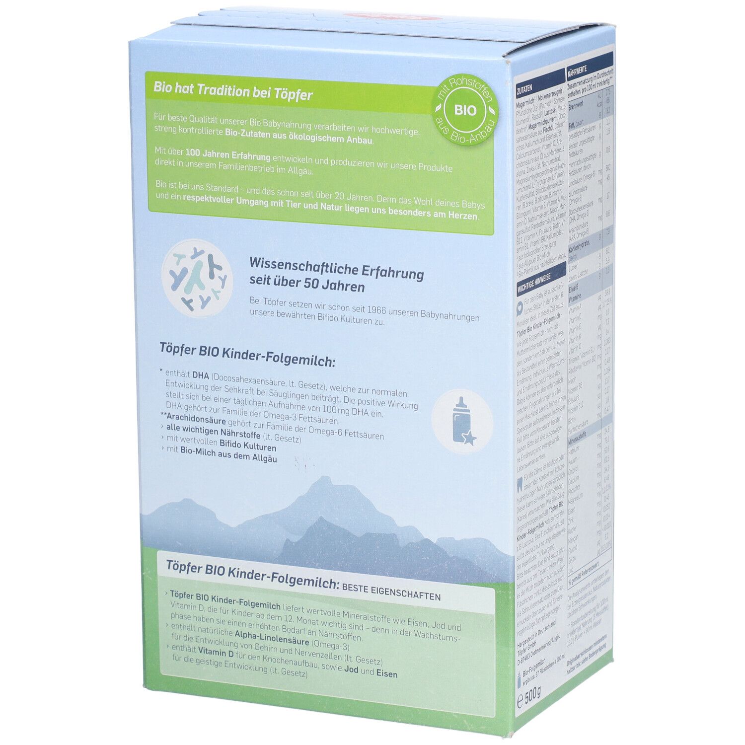 Töpfer BIO Kinder-Folgemilch 500 g - Shop Apotheke