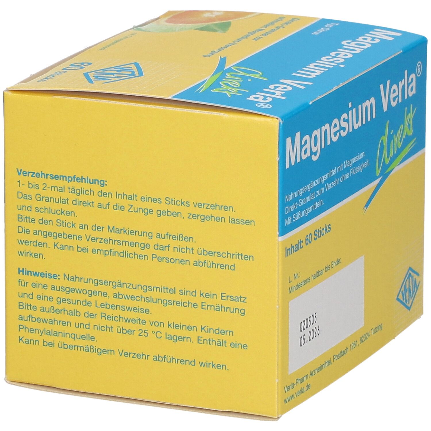Magnesium Verla® Direkt Citrus 60 St - Shop Apotheke