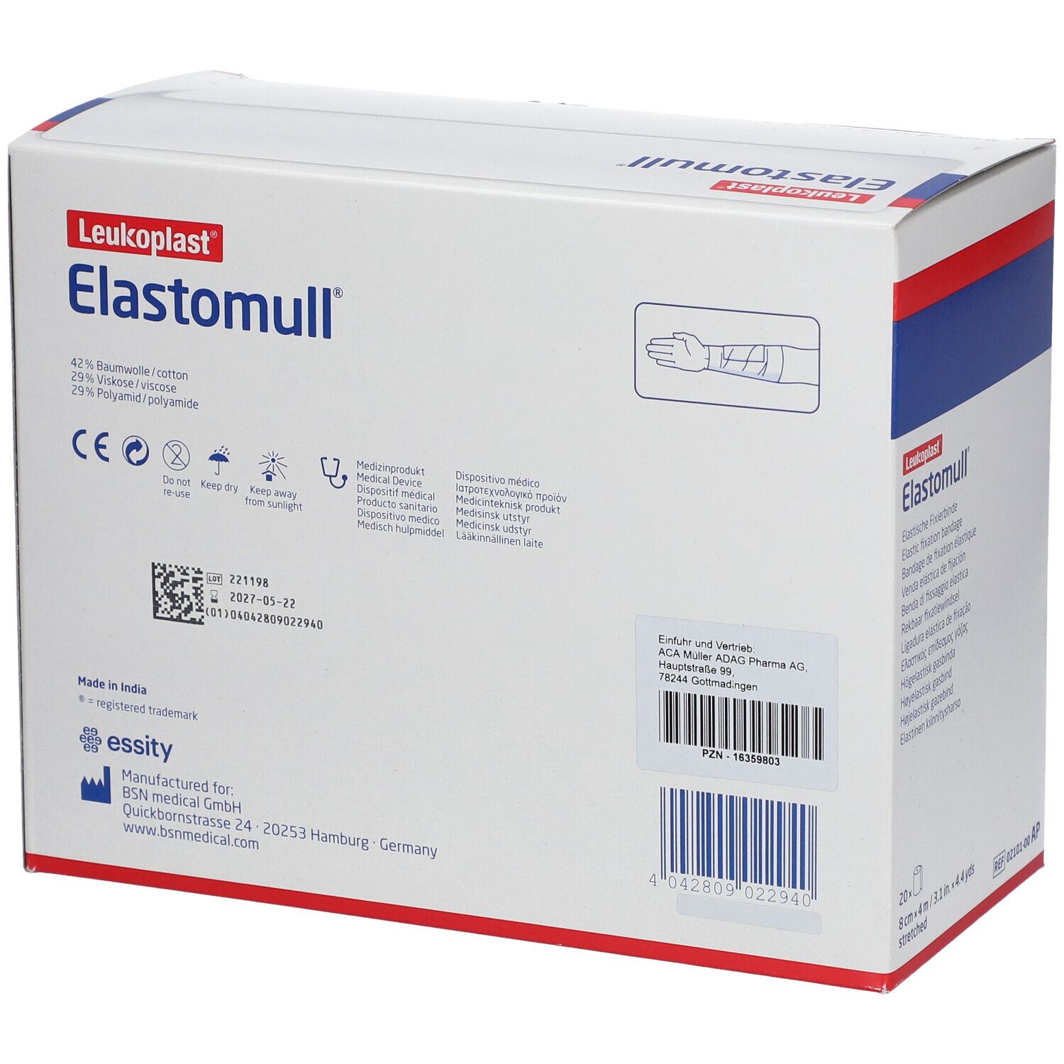 Elastomull® elastische Fixierbinde 4 m x 8 cm 20 St - Shop Apotheke