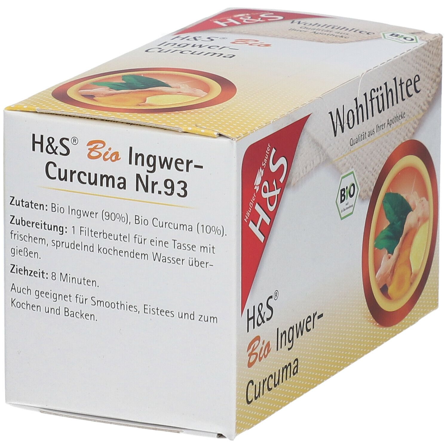 H&S Bio Ingwer-Curcuma 20x1,25 g - Shop Apotheke