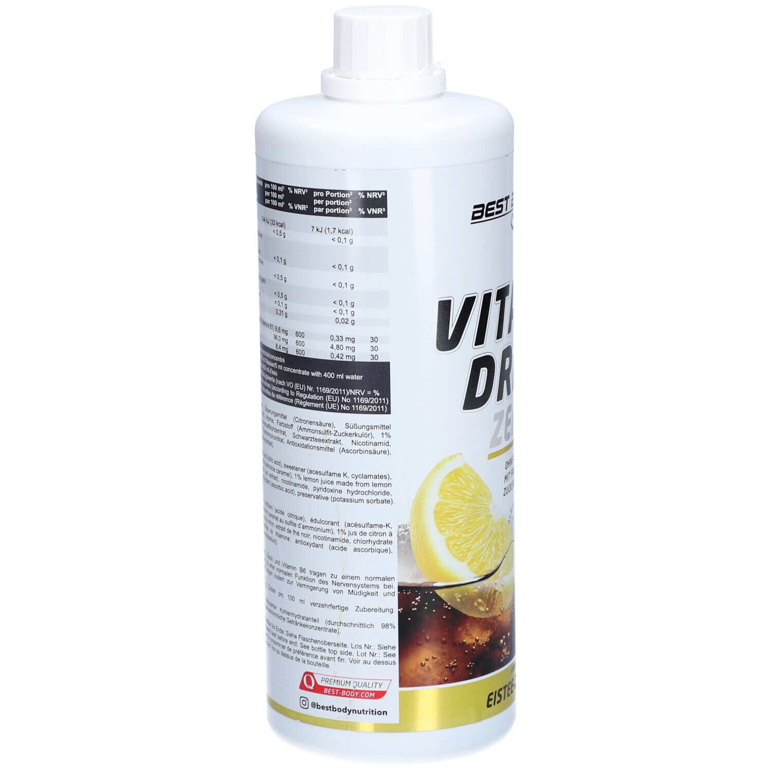 Best Body Nutrition Vital Drink Zerop Eistee Zitrone 1000 ml - Shop ...