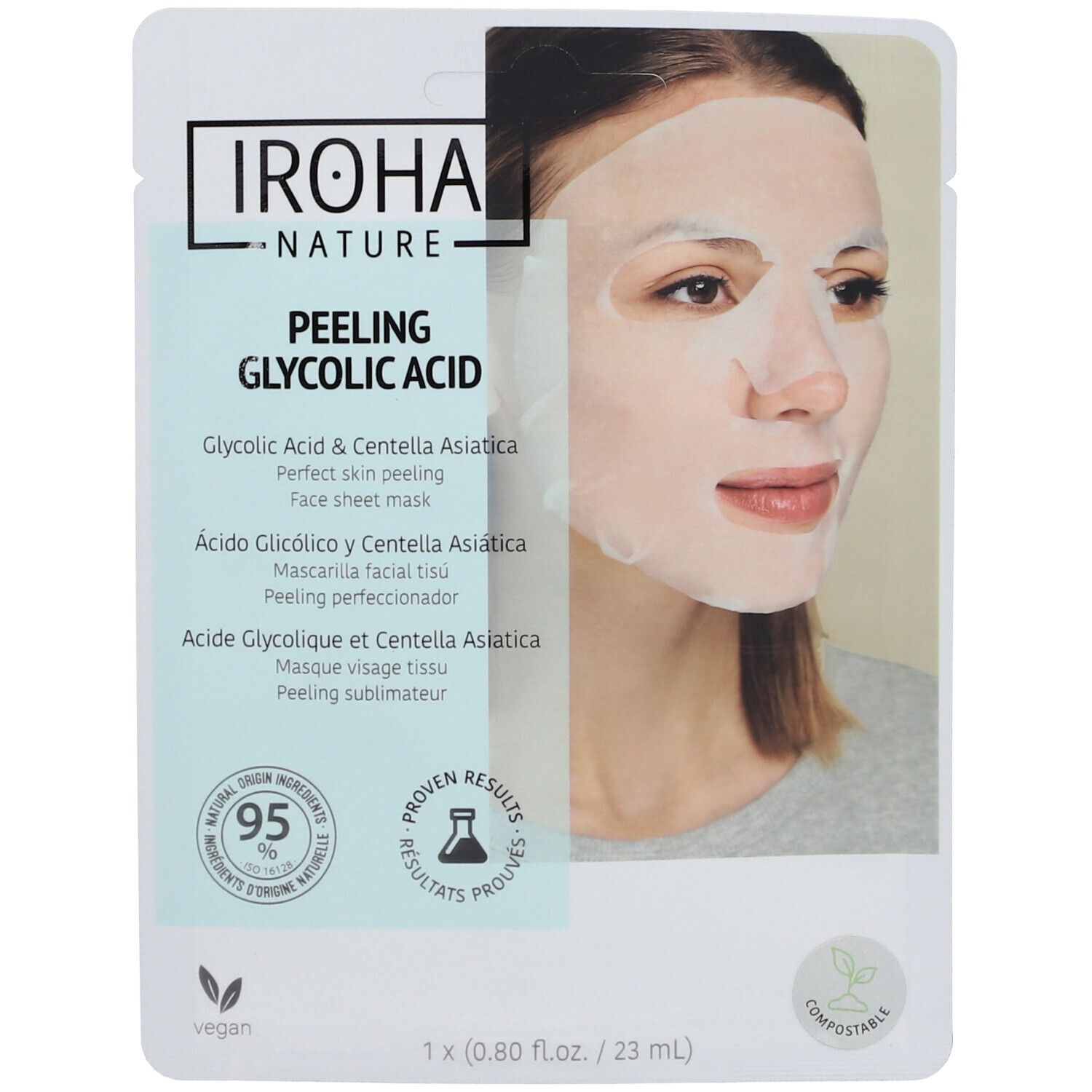 IROHA NATURE Peeling-Maske für perfekte Haut mit Glykolsäure 23 ml ...